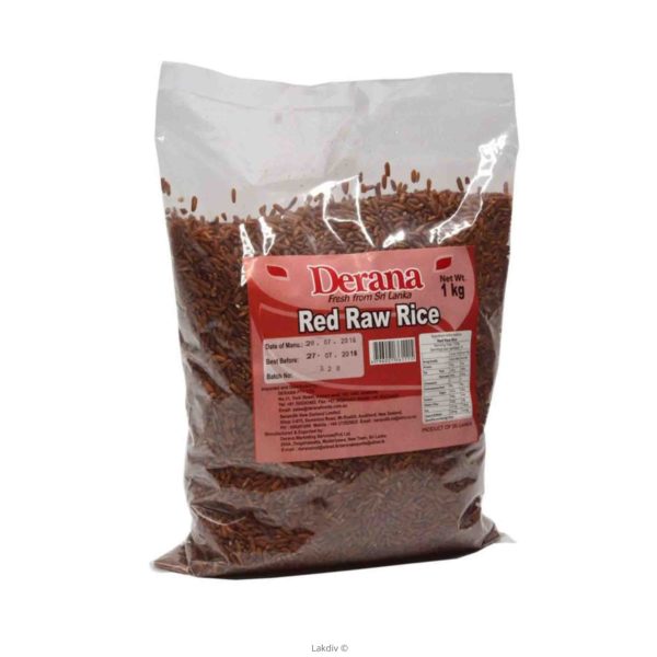 Derana Red Raw Rice 1kg (Oryza Sativa) 60% - Lakdiv